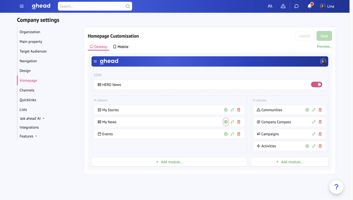 How to customize module titles on your homepage?