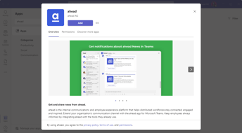 Add the ahead app to Microsoft Teams