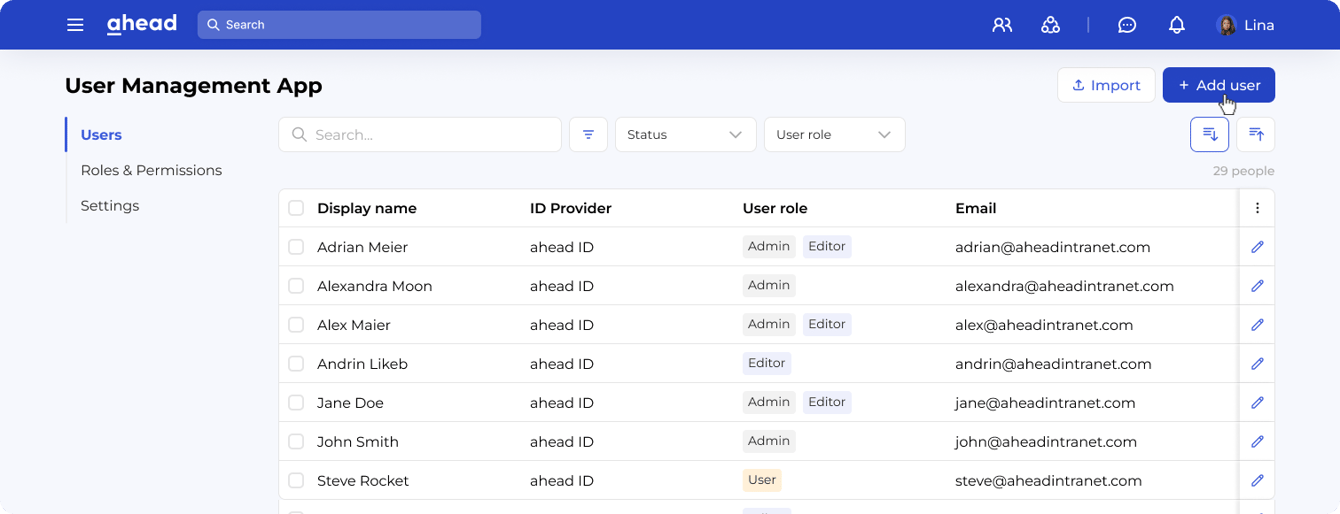 How to Create and Manage ahead ID Users