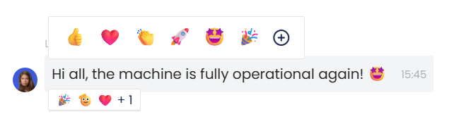 Reactions in chat messages