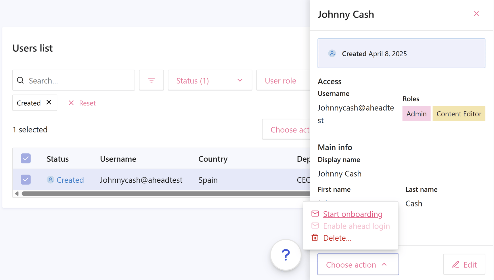 Send onboarding invitations by email
