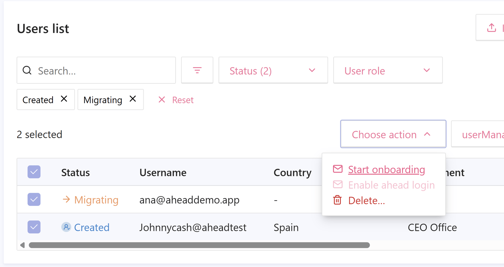 Send onboarding invitations by email
